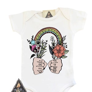 Girl Power Kids Tee, Feminist Tee, Girl Power Rainbow Tee, Girl Power ...