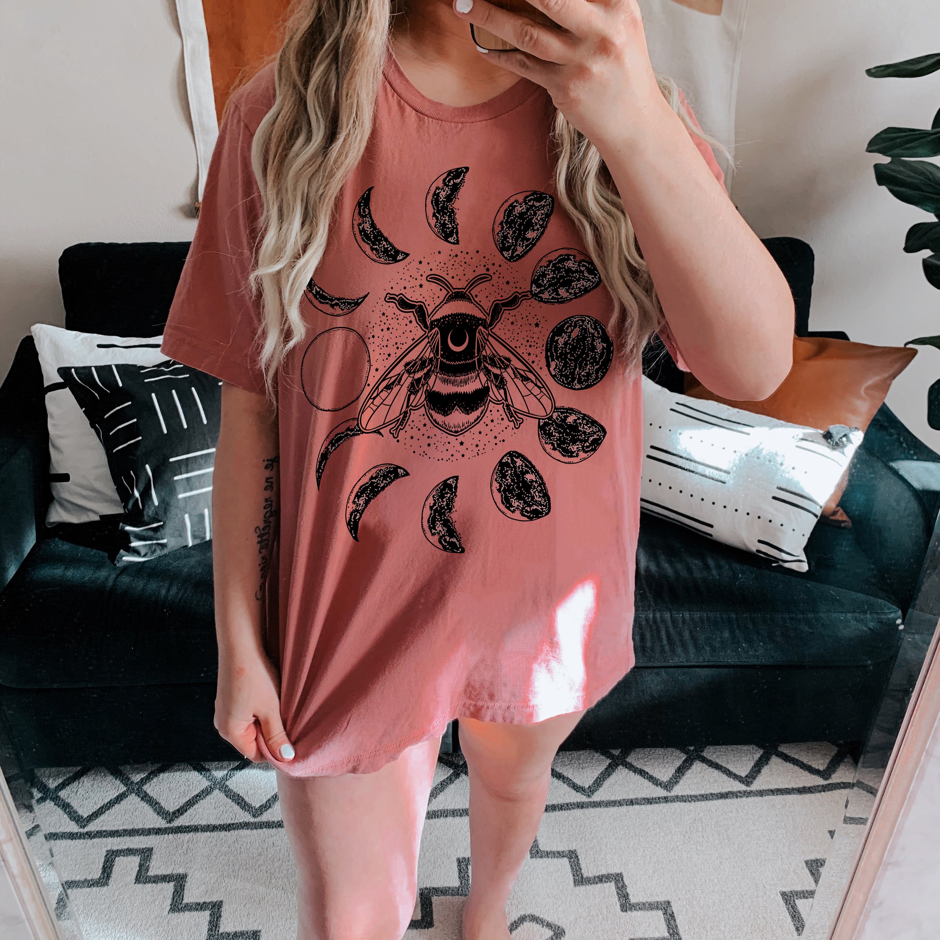 Mystical Moon Bee Shirt Mystical Bee Shirt Moon Phases Bee - Etsy