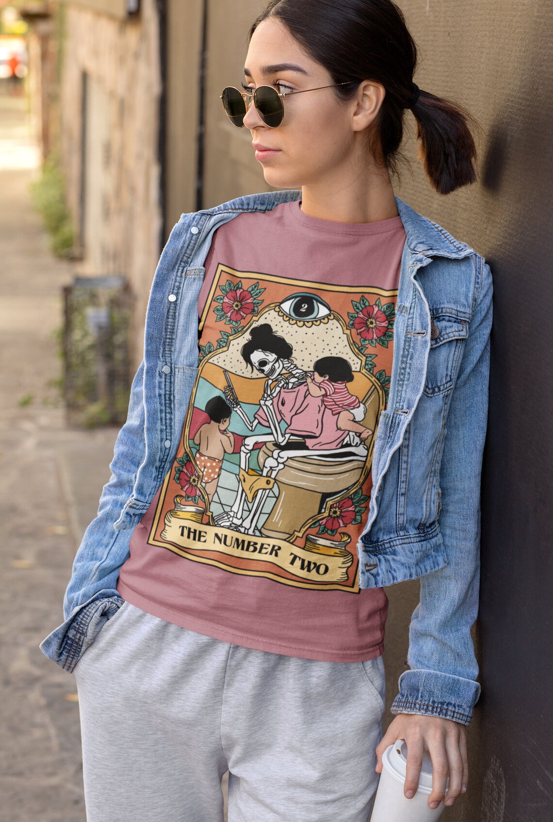 The Number 2 Funny Tarot Card Skeleton Shirt Funny Pooping - Etsy