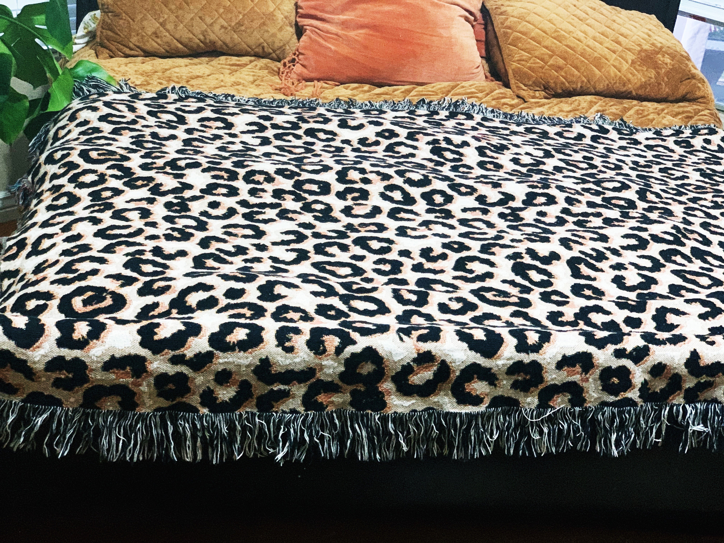 Leopard Print Oversized Throw Blanket Leopard Pattern Woven - Etsy