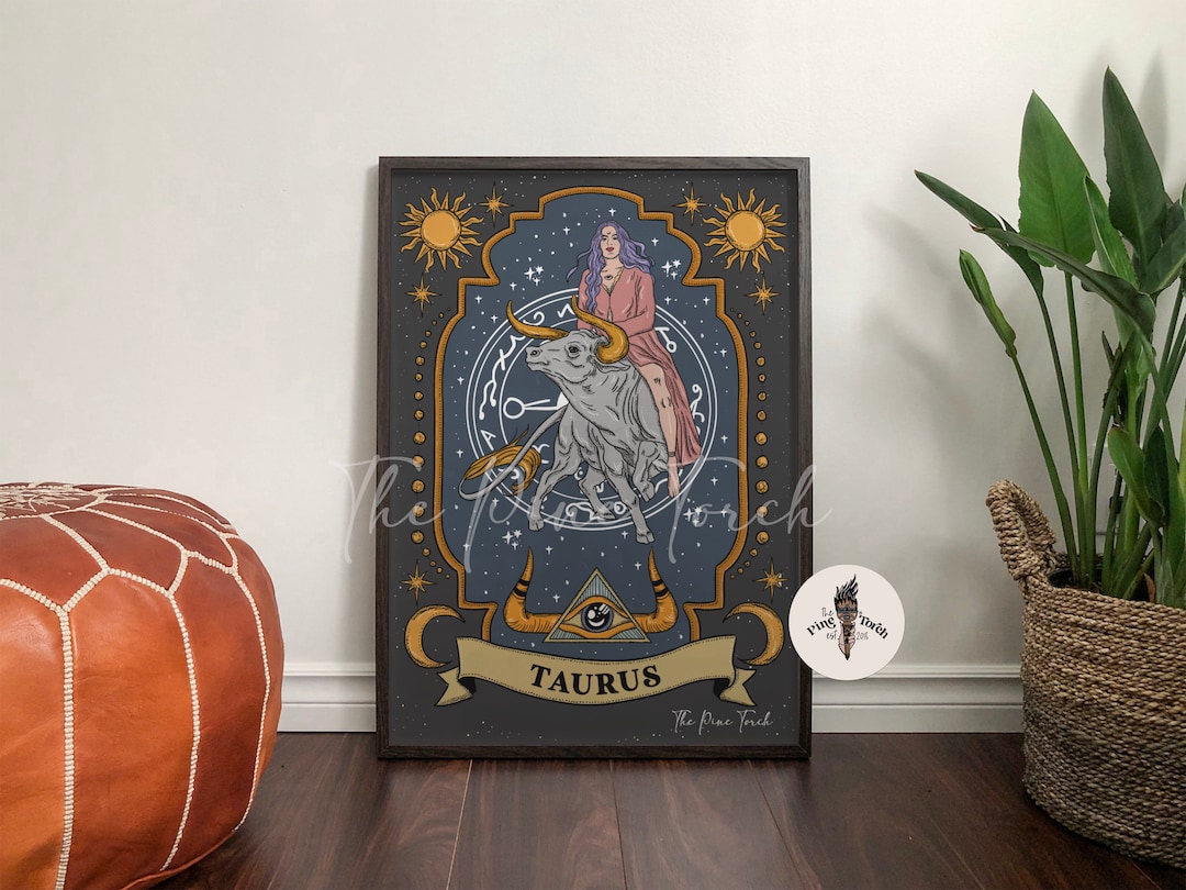 Taurus Zodiac Framed Print, Taurus Zodiac Poster, Taurus Print, Taurus ...
