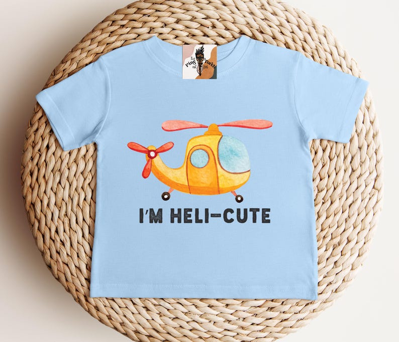 Helicopter Baby Gift, Heli Cute Kids Tee, Helicopter Theme, Airplane ...