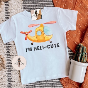 Helicopter Baby Gift, Heli Cute Kids Tee, Helicopter Theme, Airplane ...