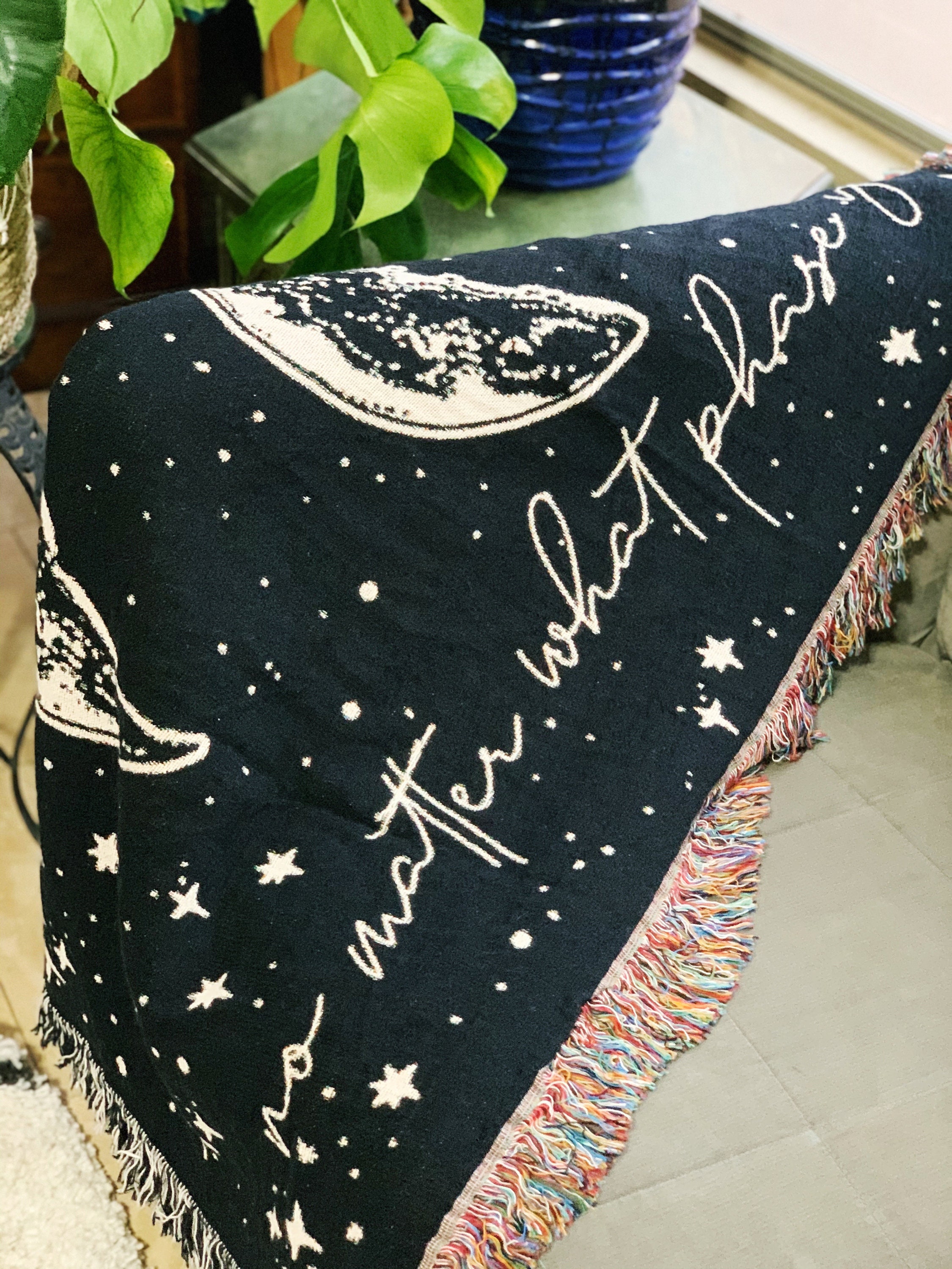 Moon Phase Woven Throw Blanket You Are Whole Moon Phase - Etsy