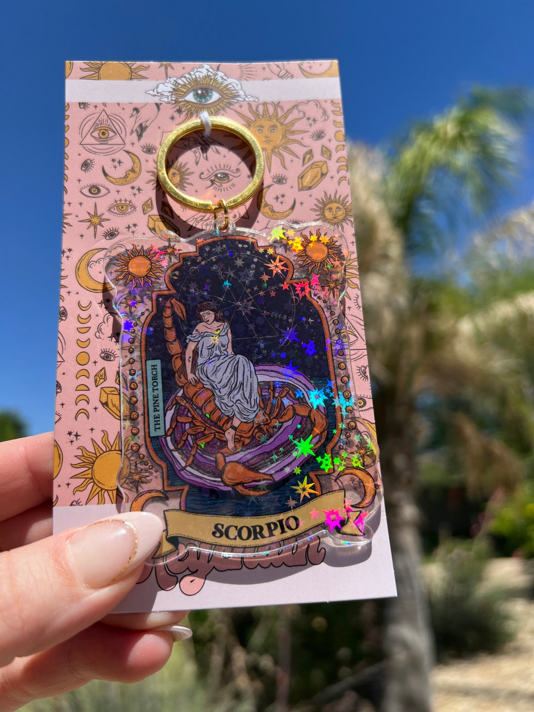 Scorpio Zodiac Holographic Keychain, Witchy Zodiac Gift, Scorpio ...