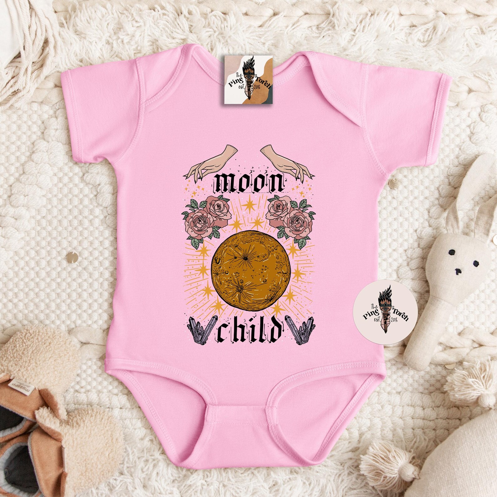 Moon Child, Moon Child Bodysuit, Moon Child Baby Shirt, Floral Moon ...