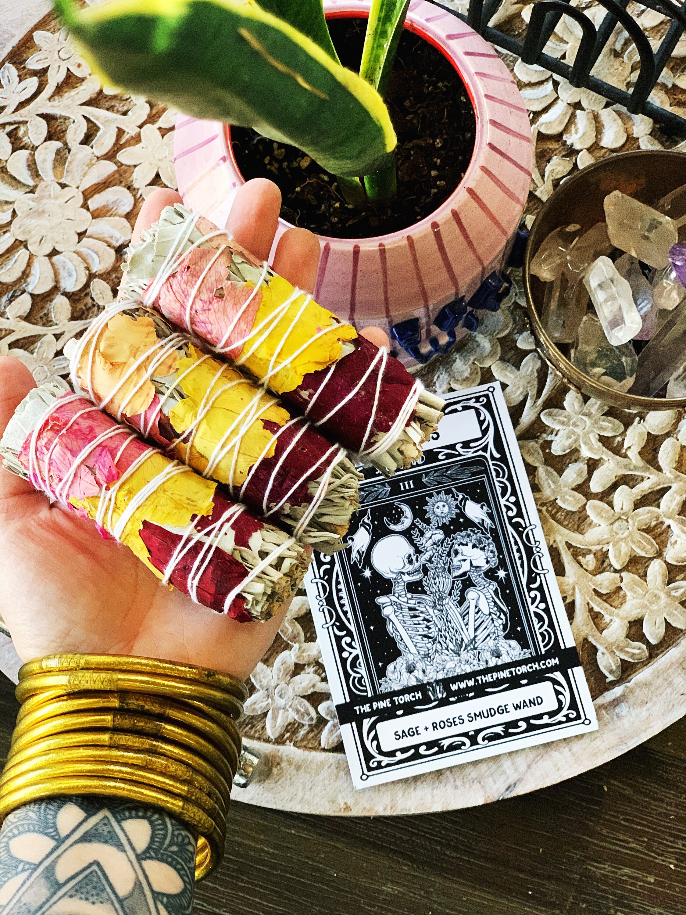 White Sage and Rose Smudge Bundle Sage Stick for Ritual | Etsy