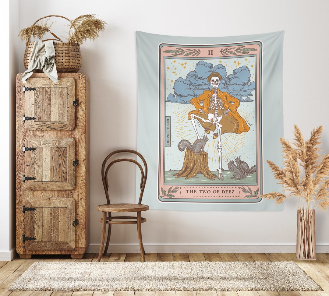 The Two of Deez Tarot Hanging Wall Tapestry, Tarot Card Dorm Room ...