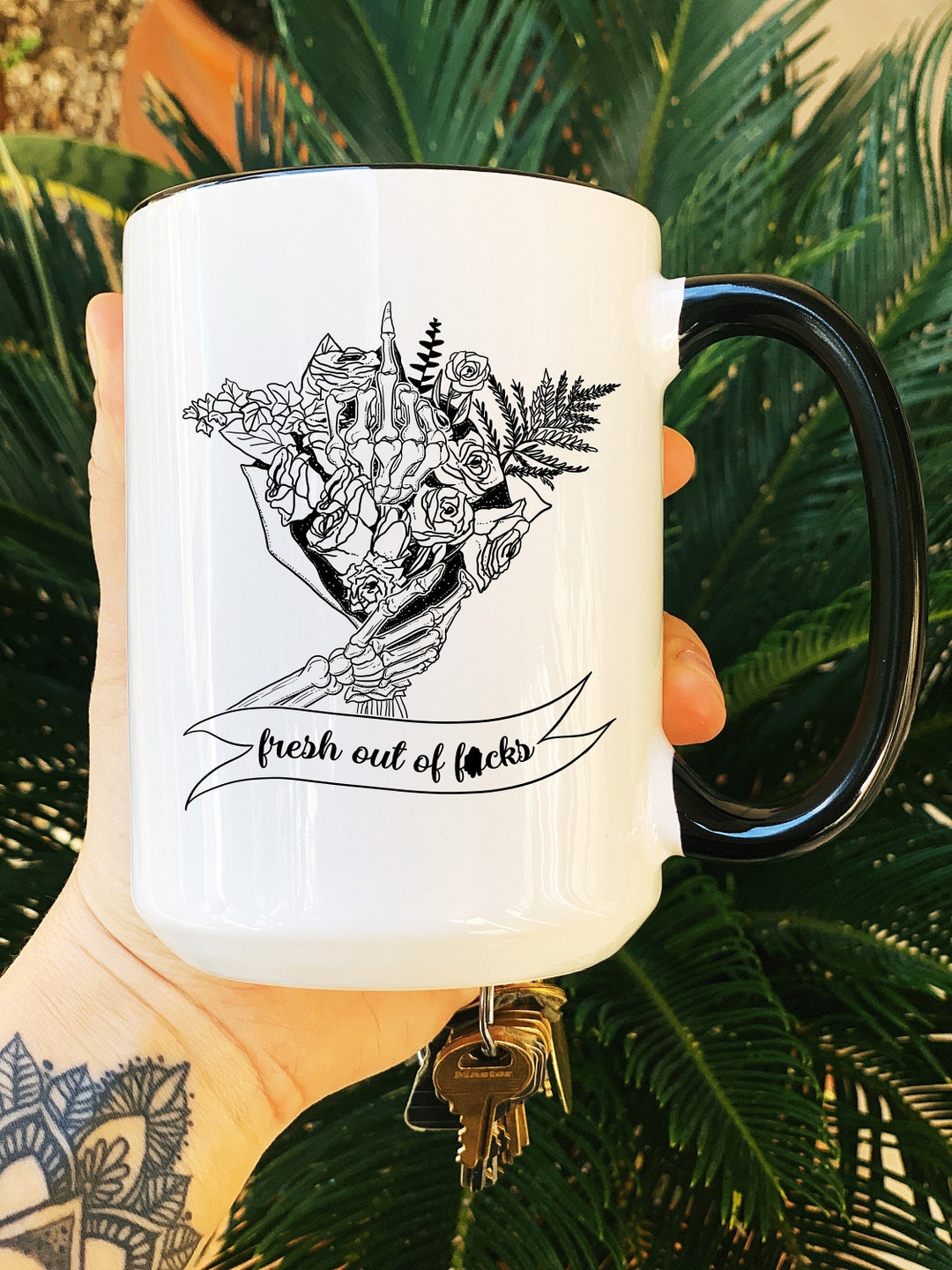 Fresh Out of Fs, F Bomb Mug, Skeleton Middle Finger Mug, Skeleton Hand ...