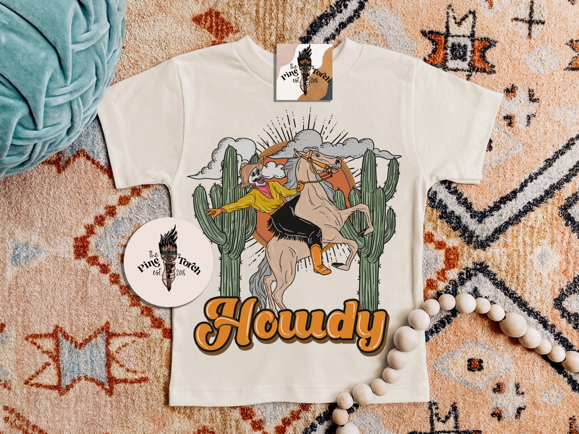Howdy Rodeo Skeleton Cowboy Kids Tee Howdy Baby Cowboy Kids - Etsy
