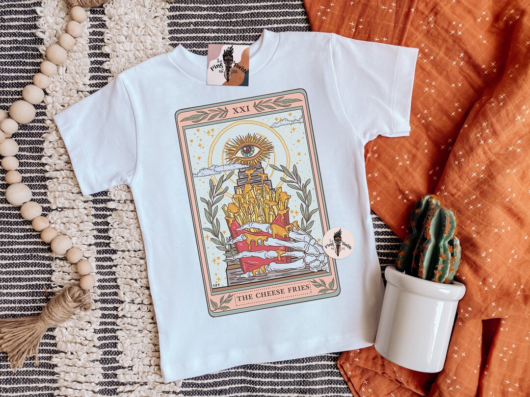 The Cheese Fries Tarot Card Kids Tee, Fries Tarot Kids Shirt, Fries ...