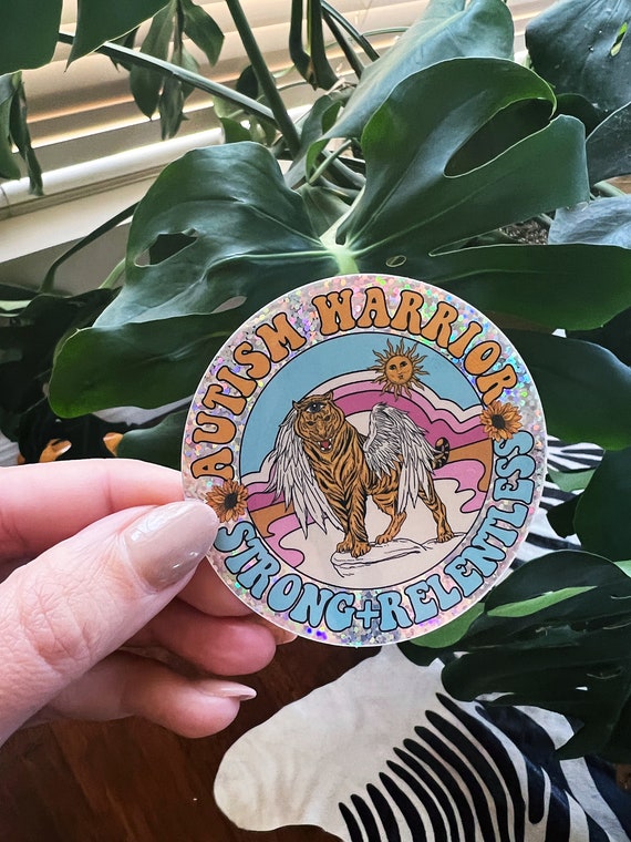 Autism Warrior ASD Holographic Sticker ASD Autism Awareness - Etsy