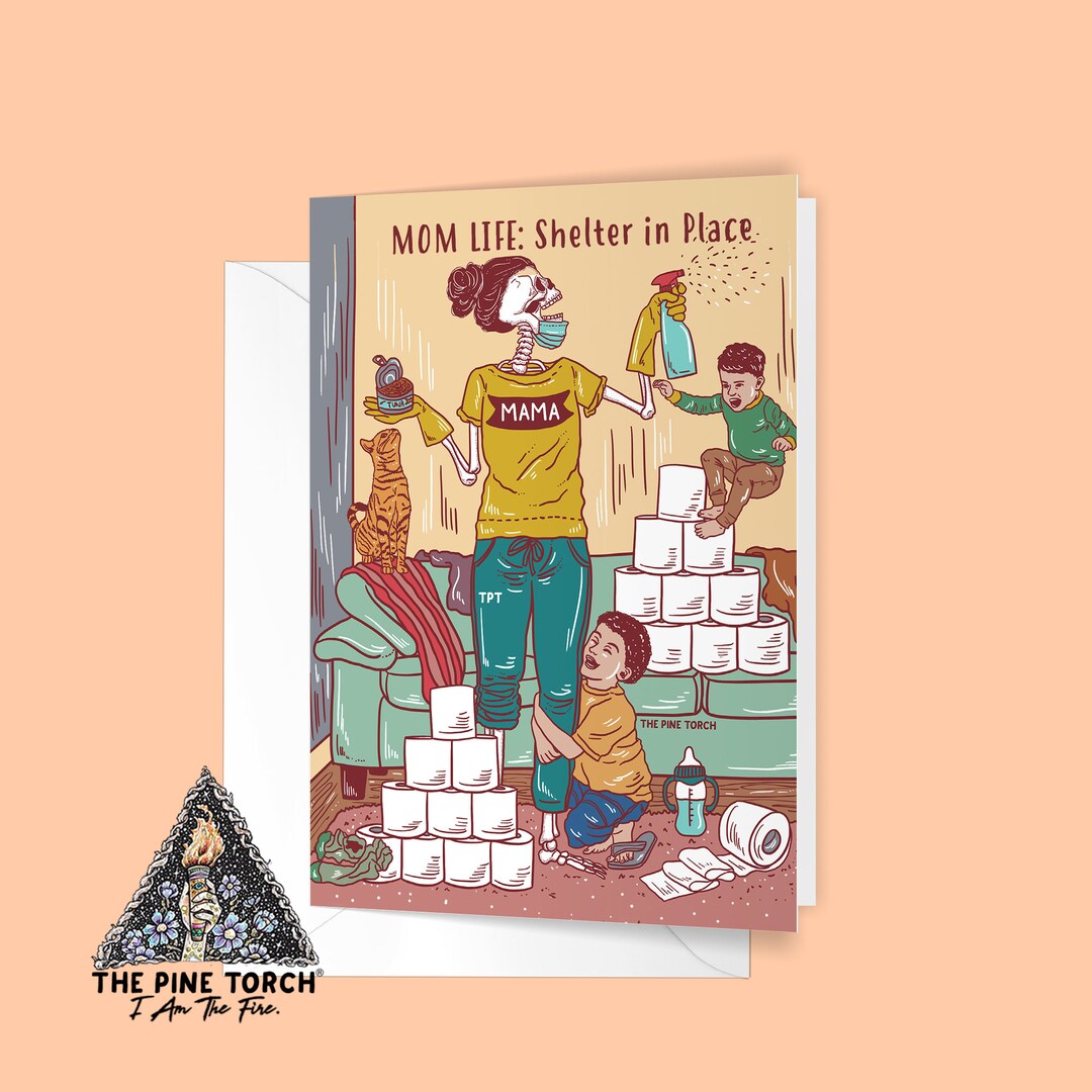 Quarantine Card, Mom Life Quarantine Card, Funny Mom Life Greeting Card ...
