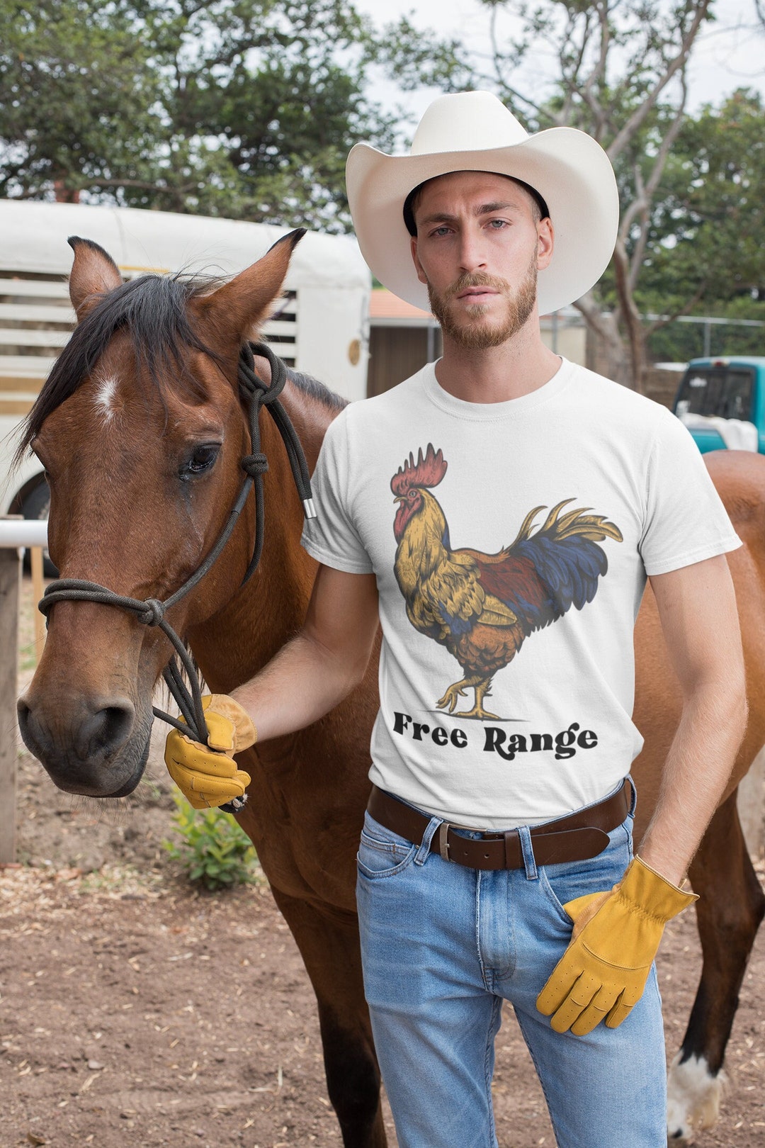 Free Range Chicken Shirt, Mens Free Range Shirt, Rooster Cock Shirt ...