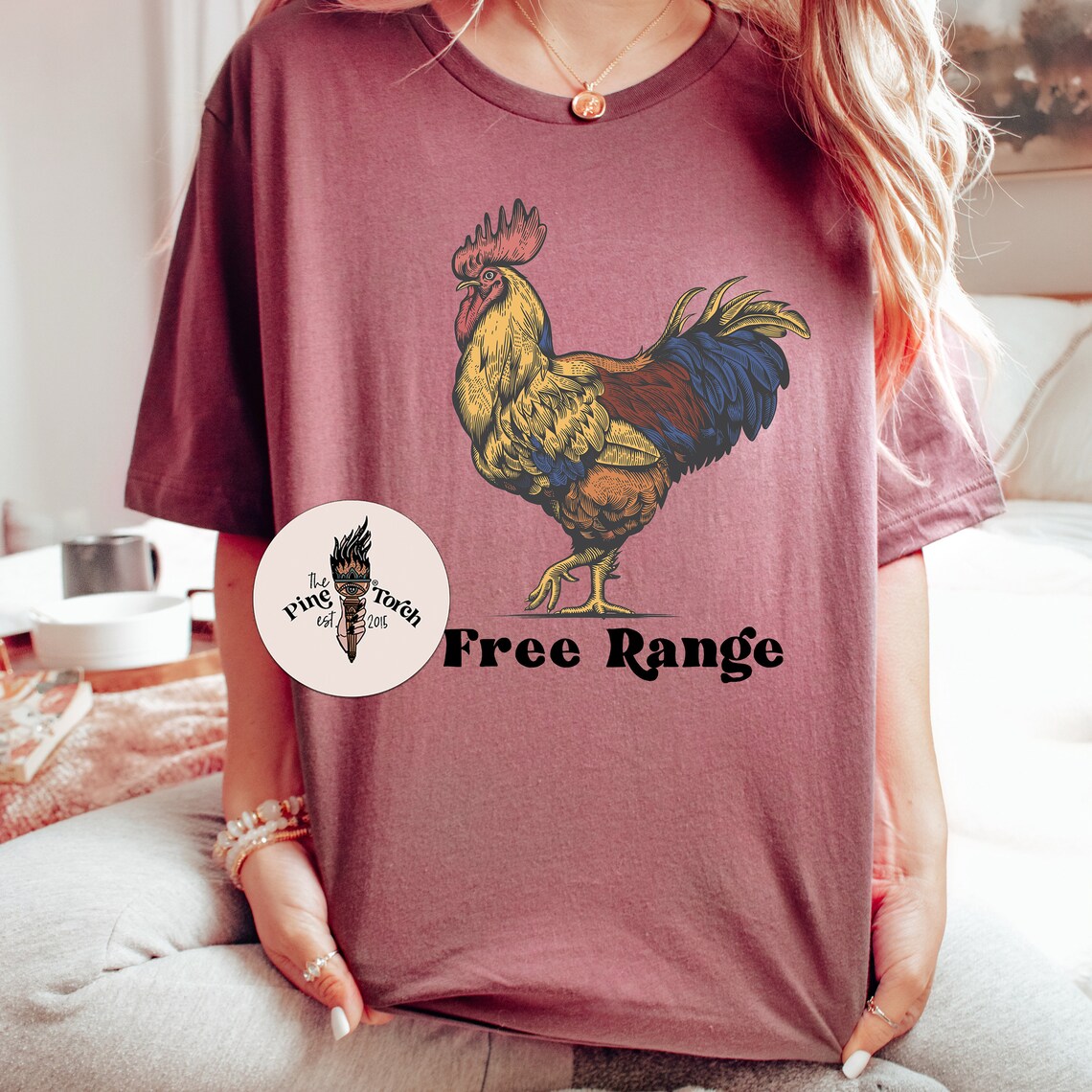 Free Range Chicken Shirt Mens Free Range Shirt Rooster Cock - Etsy