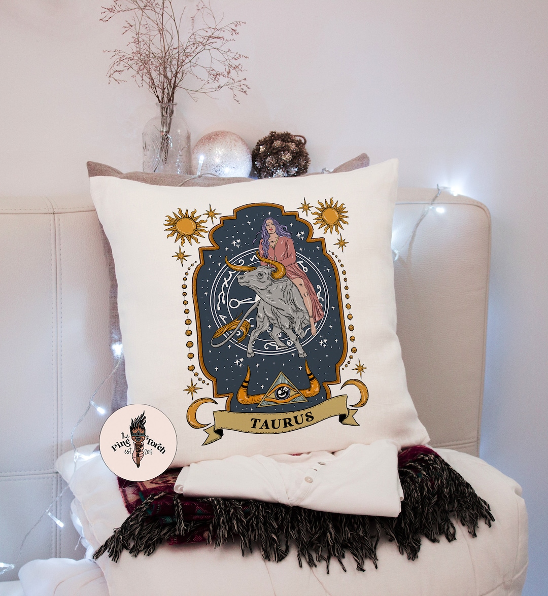 Taurus Zodiac Pillow Cover, Taurus Zodiac Pillow Cover, Zodiac Pillow ...