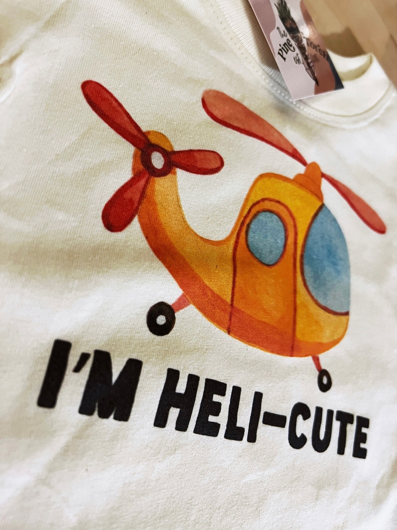 Helicopter Baby Gift, Heli Cute Kids Tee, Helicopter Theme, Airplane ...