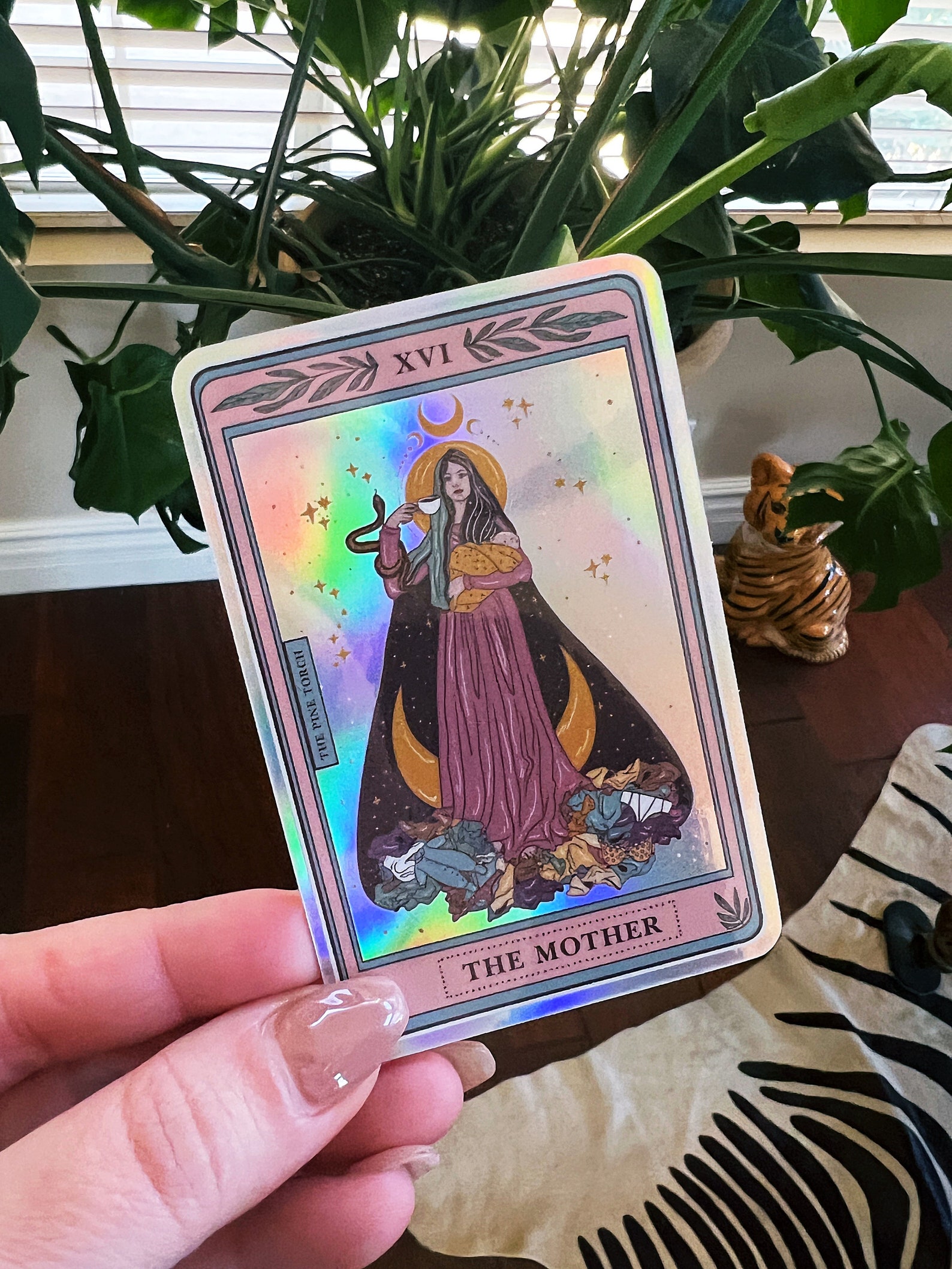 The Mother Tarot Card Holographic Sticker, Mom Life Tarot Waterproof ...