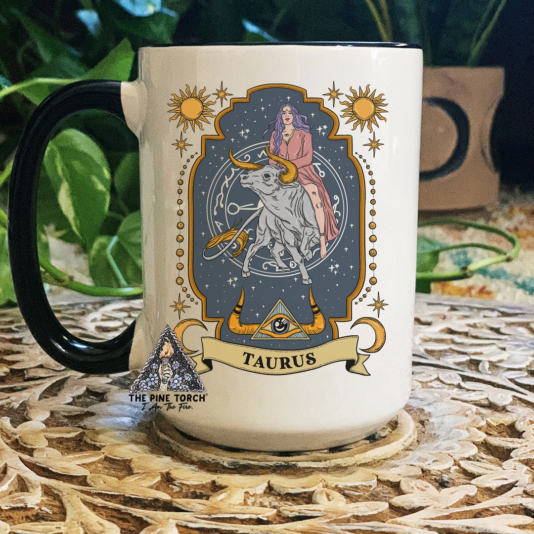 Taurus Zodiac Mug, Zodiac Coffee Mug, Taurus Mug, Witchy Taurus Mug ...