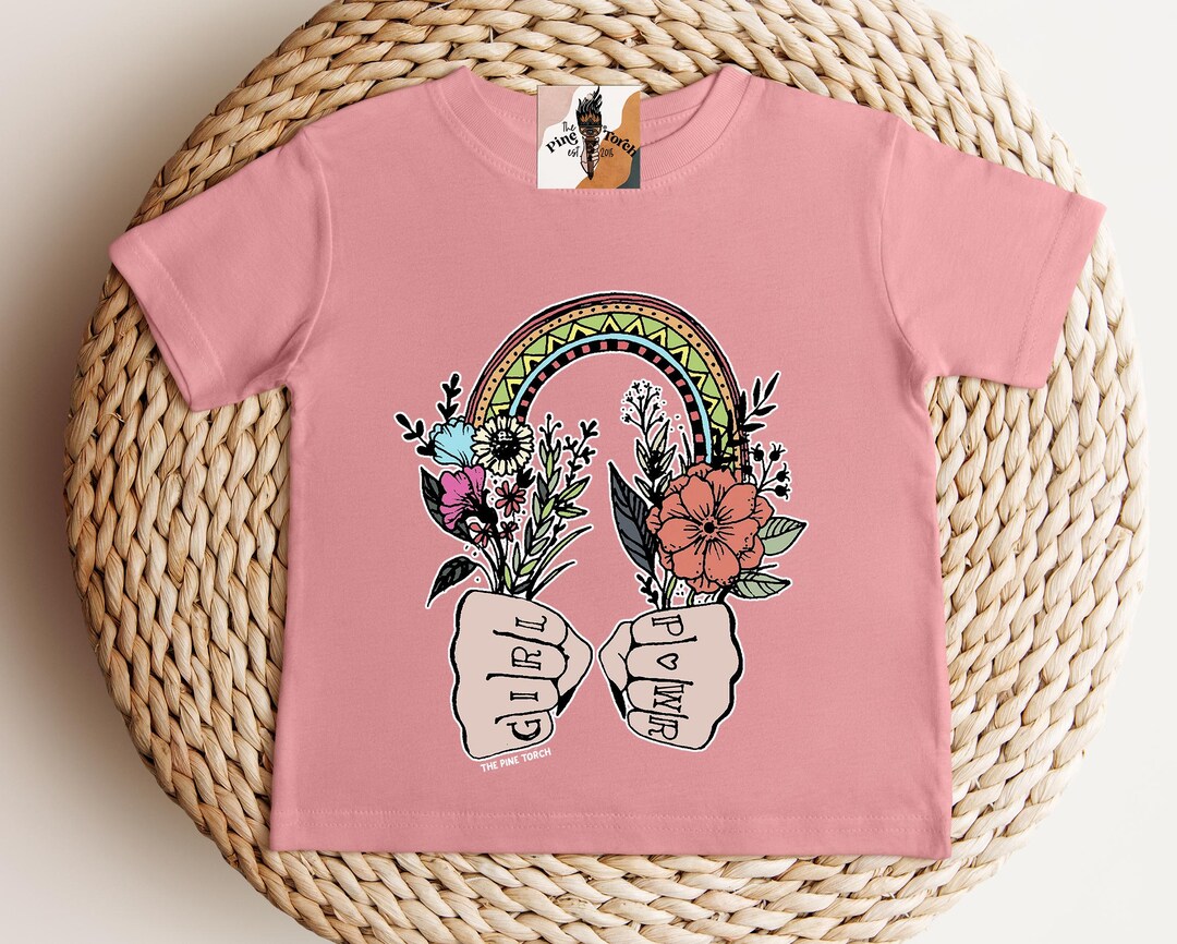 Girl Power Kids Tee, Feminist Tee, Girl Power Rainbow Tee, Girl Power ...