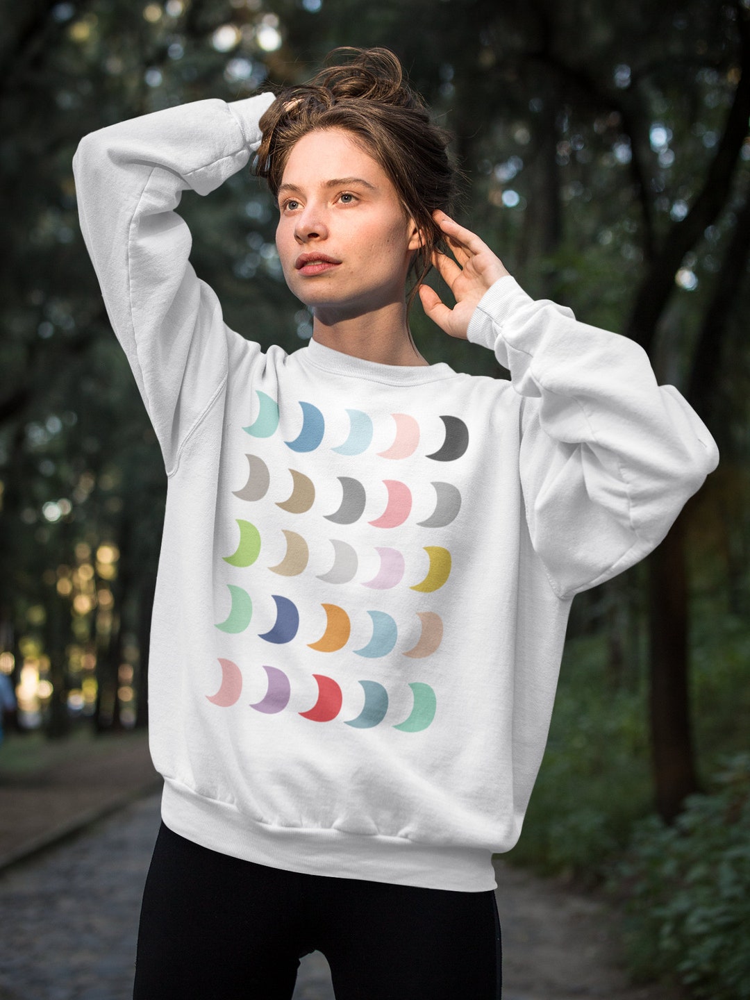 Moon Pattern Pullover Moon Phases Pullover Moon Goddess - Etsy