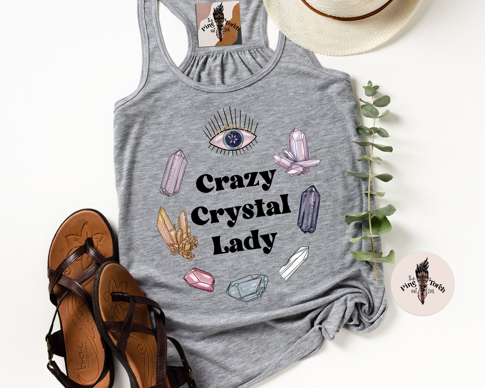 Crazy Crystal Lady Tank, Crystal Tank, Crystal Lover Tank, Crystal Mama ...