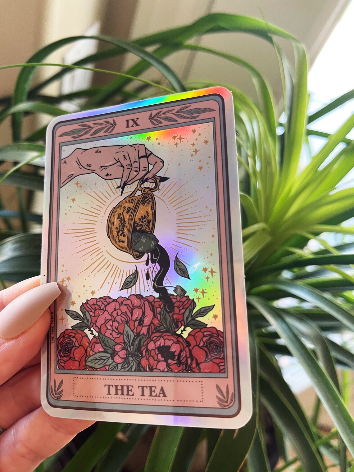 The Tea Tarot Card Holographic Sticker Tea Cup Tarot Card - Etsy