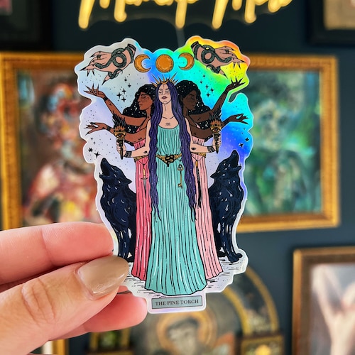 Hecate Triple Goddess Holographic Sticker Witchy Triple - Etsy
