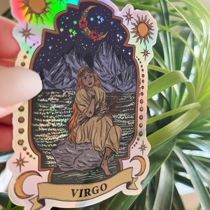 Virgo Zodiac Holographic Sticker, Virgo Zodiac Sticker, Waterproof ...