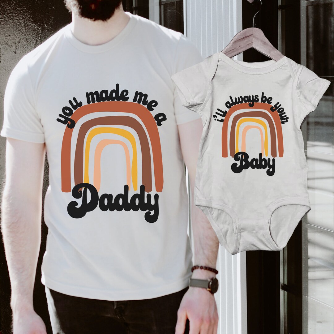 Retro Rainbow Father's Day Gift, You Made Me a Daddy, First Father's ...