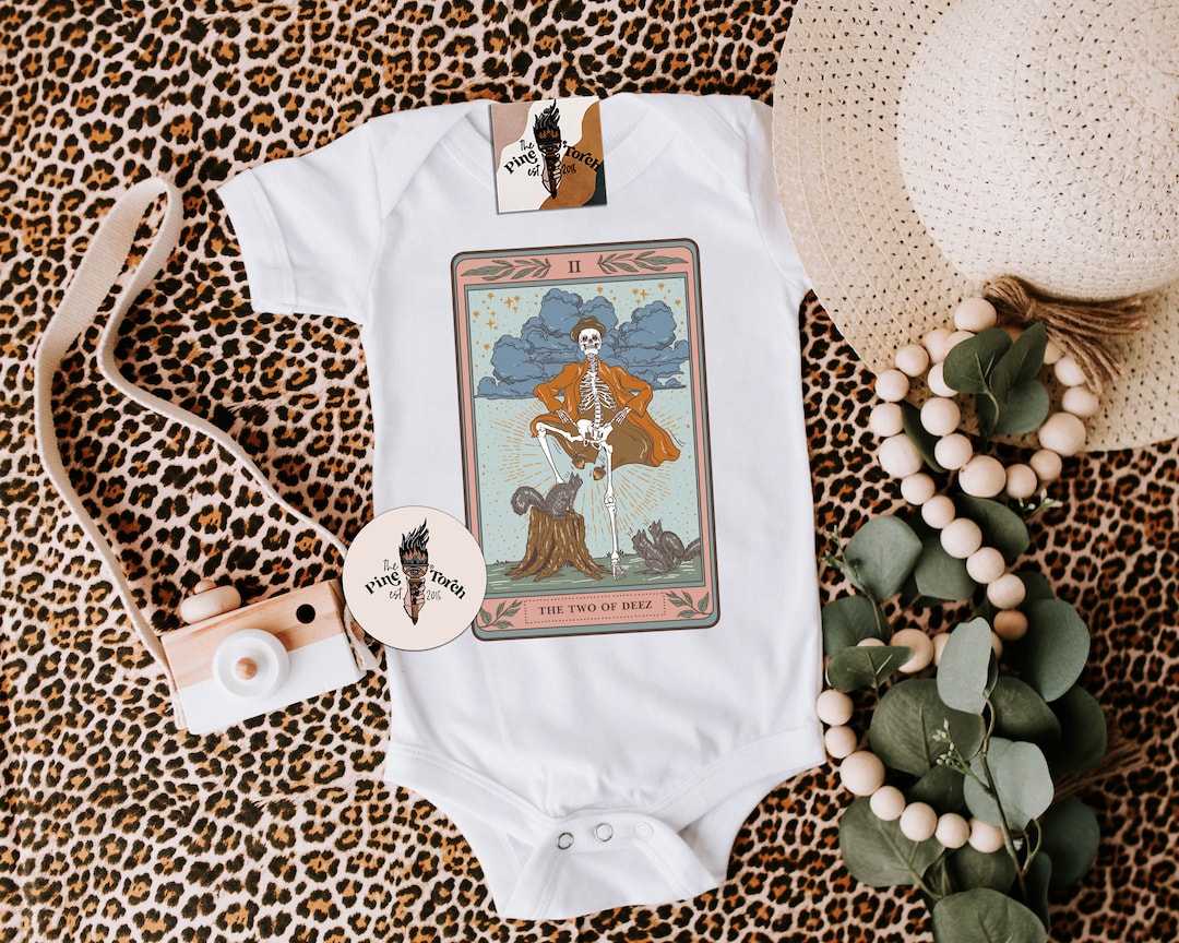 The Two of Deez Tarot Card Bodysuit, Deez Nuts Baby, Funny Tarot Card ...
