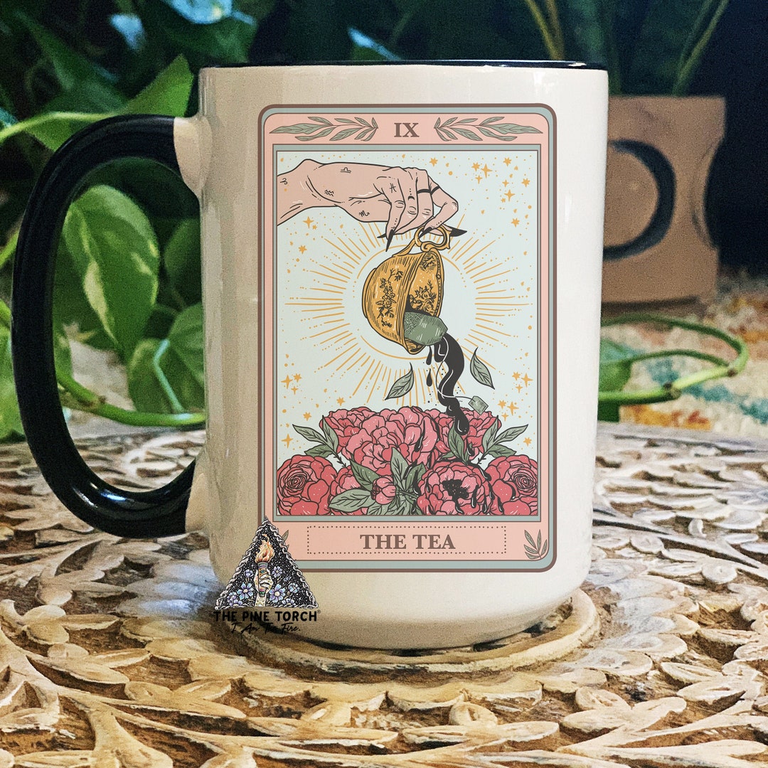 The Tea Tarot Card Mug, Spill the Tea Mug, Occult Tarot Card Tea Mug ...