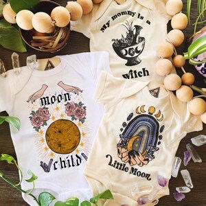 Moon Child, Moon Child Bodysuit, Moon Child Baby Shirt, Floral Moon ...