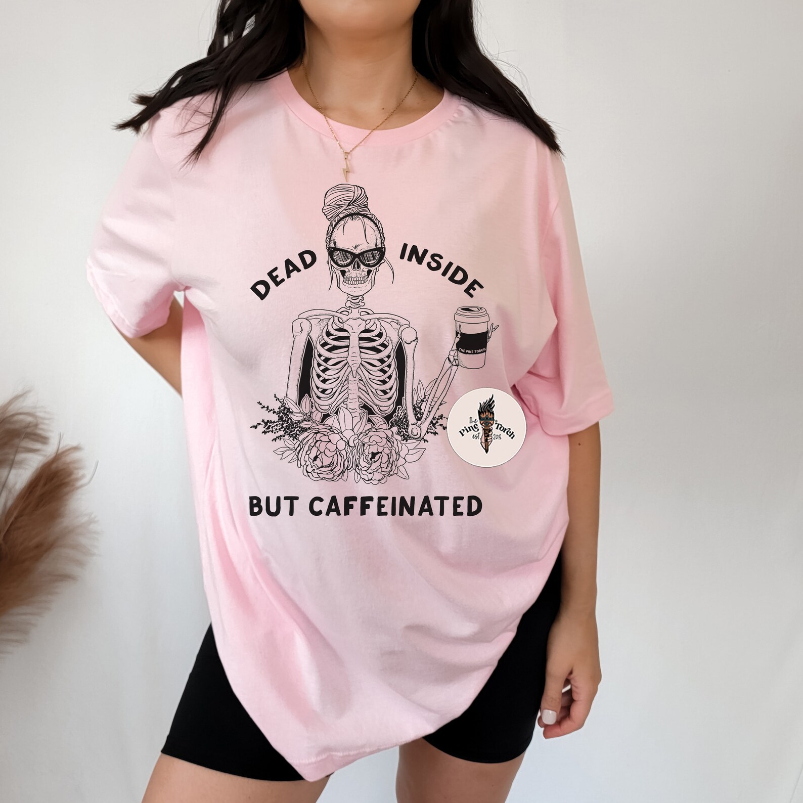 Dead Inside but Caffeinated, Coffee Skeleton Shirt, Dead Inside Shirt ...
