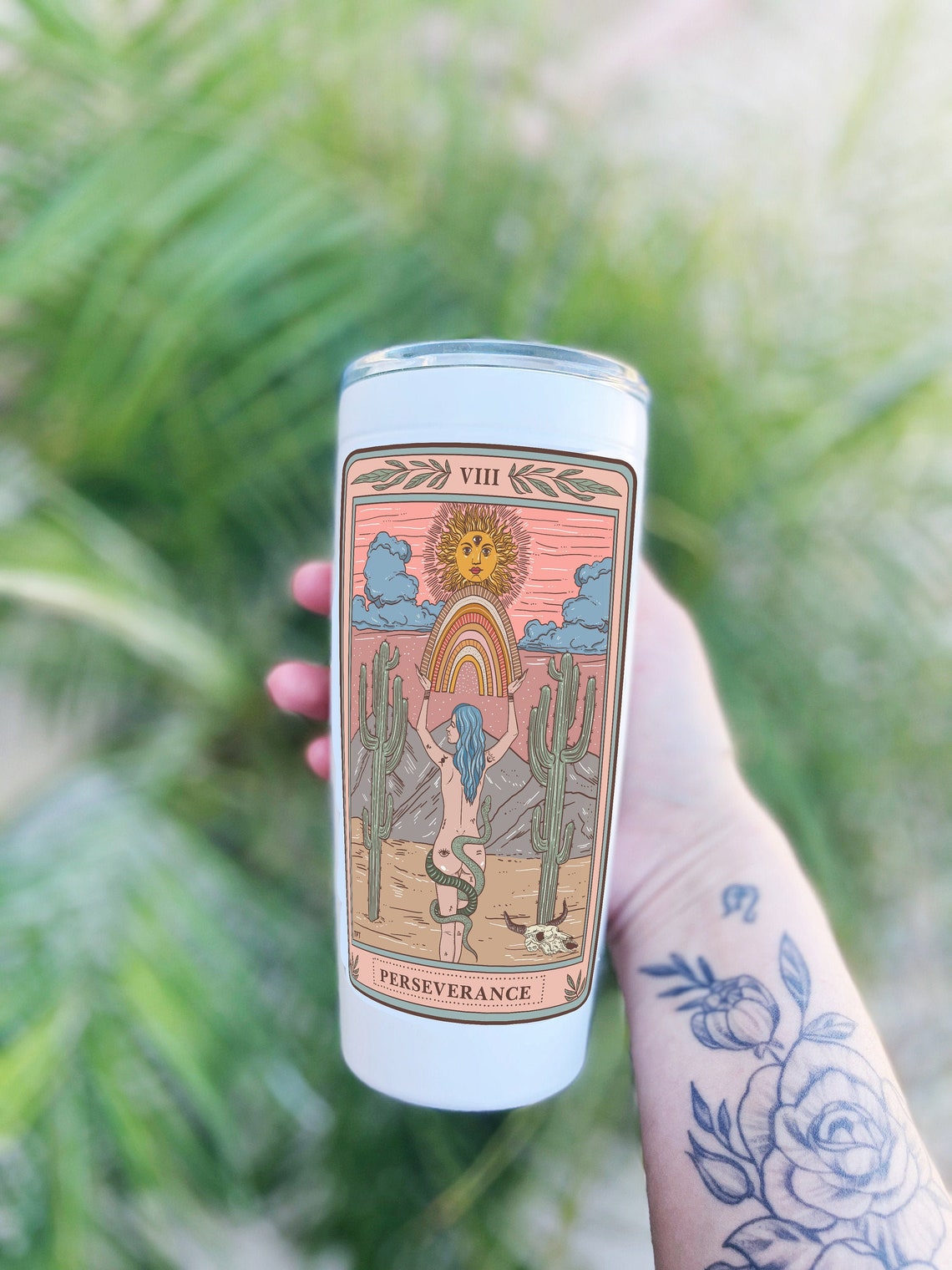 Perseverance Tarot Card Tumbler Occult Desert Perseverance - Etsy