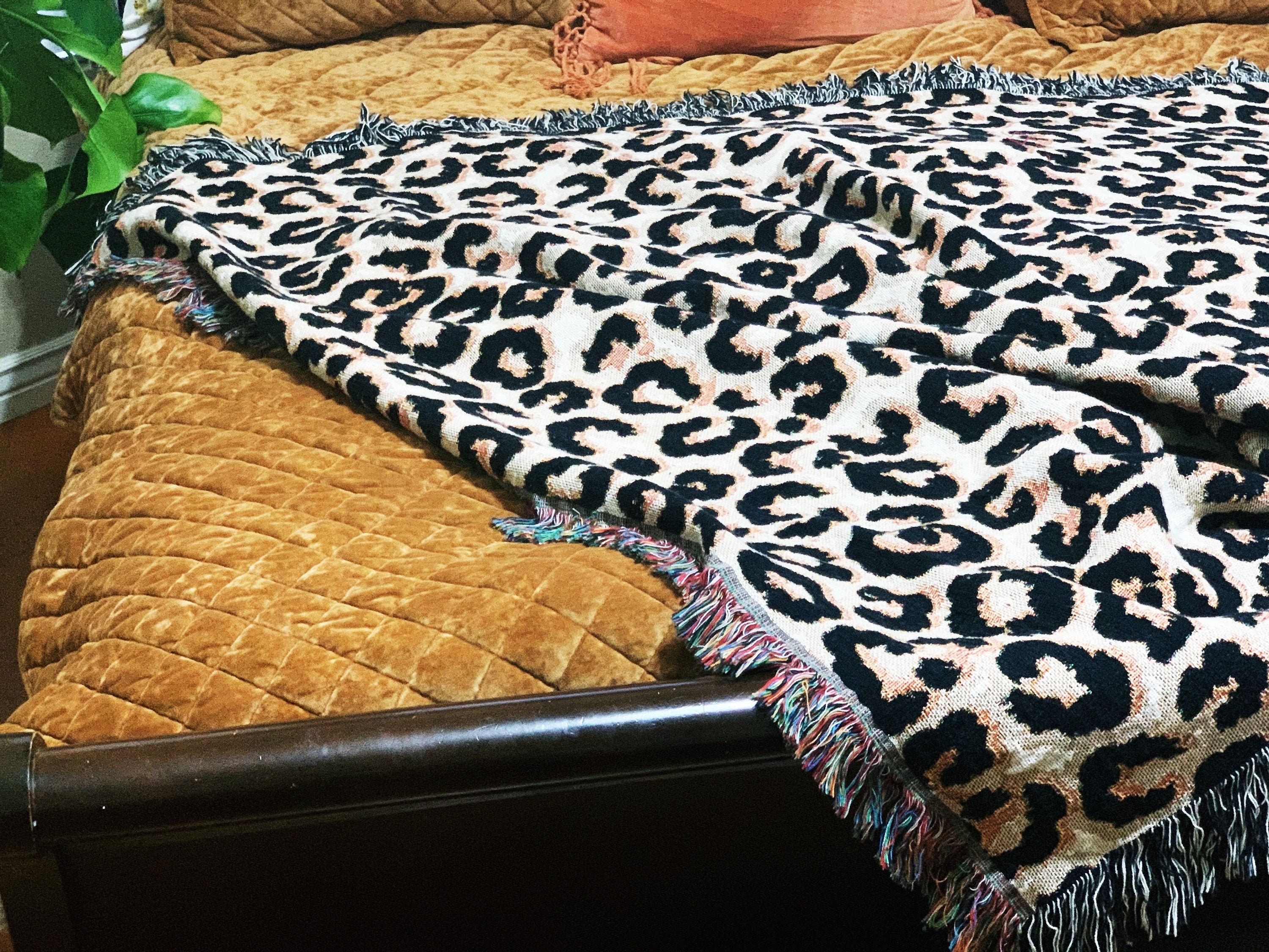Leopard Print Oversized Throw Blanket Leopard Pattern Woven - Etsy