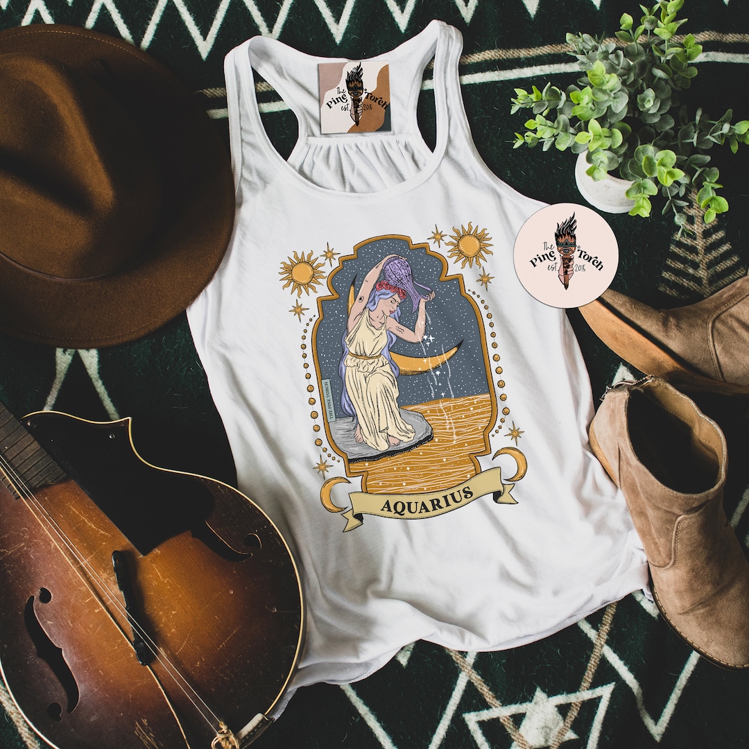 Aquarius Zodiac Tank, Aquarius Tank Top, Aquarius Goddess Tank ...