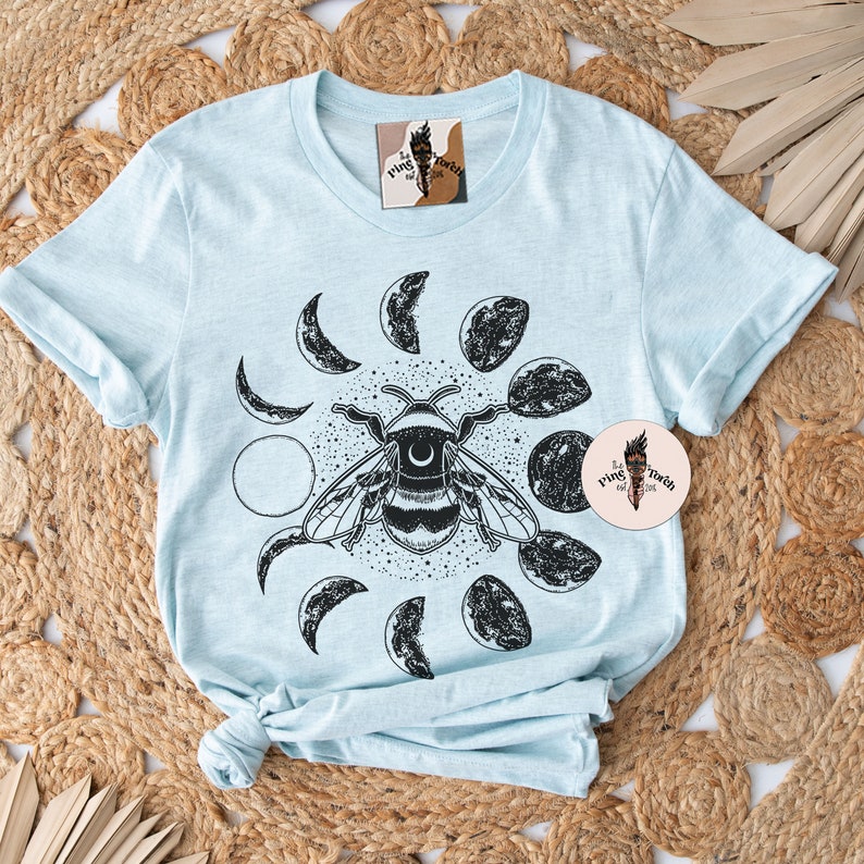 Mystical Moon Bee Shirt Mystical Bee Shirt Moon Phases Bee - Etsy