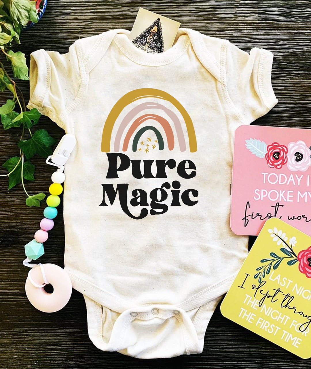 Pure Magic, Magic Bodysuit, Pure Magic Baby, Rainbow Baby, Newborn Gift ...