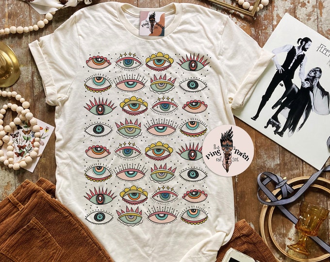 Evil Eye Pattern Shirt, Evil Eye Retro Shirt, Third Eye Pattern Shirt ...