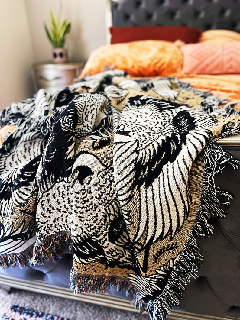 Crane Bird Pattern Throw Blanket, Cranes Pattern Blanket, Bird Pattern ...