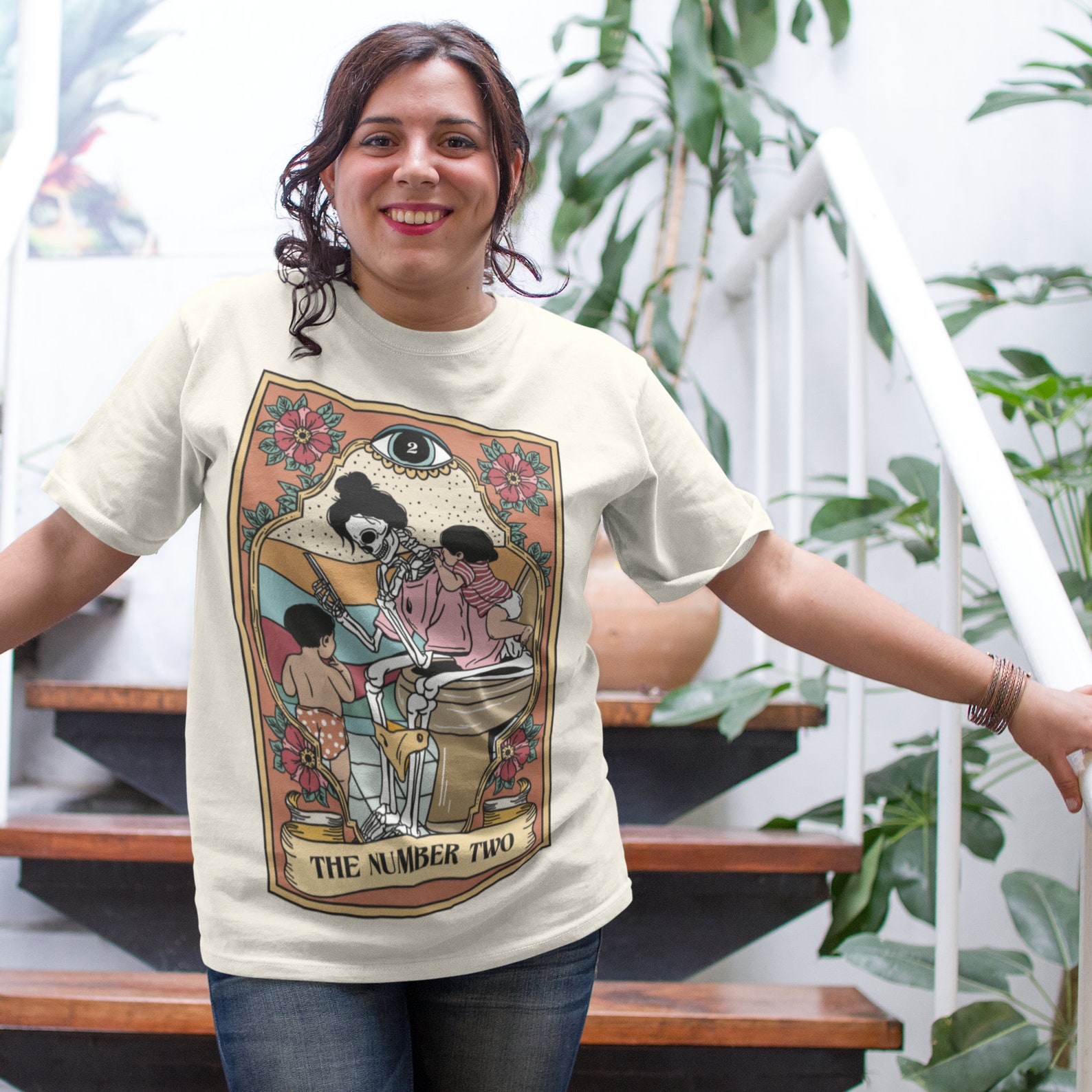 The Number 2 Funny Tarot Card Skeleton Shirt Funny Pooping - Etsy