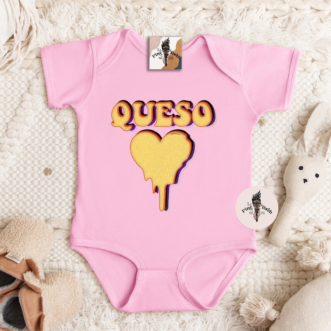 Queso Kids Bodysuit, Funny Queso Baby, Funny Cheese Baby, Queso Baby ...