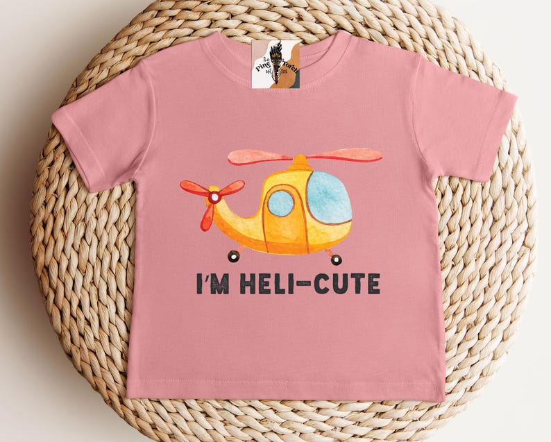 Helicopter Baby Gift, Heli Cute Kids Tee, Helicopter Theme, Airplane ...