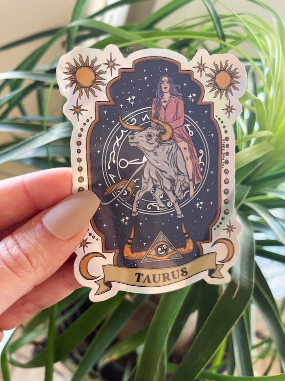 Taurus Zodiac Holographic Sticker Taurus Zodiac Sticker - Etsy