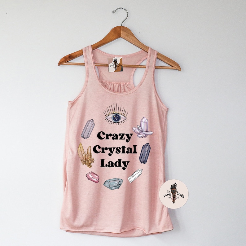 Crazy Crystal Lady Tank, Crystal Tank, Crystal Lover Tank, Crystal Mama ...