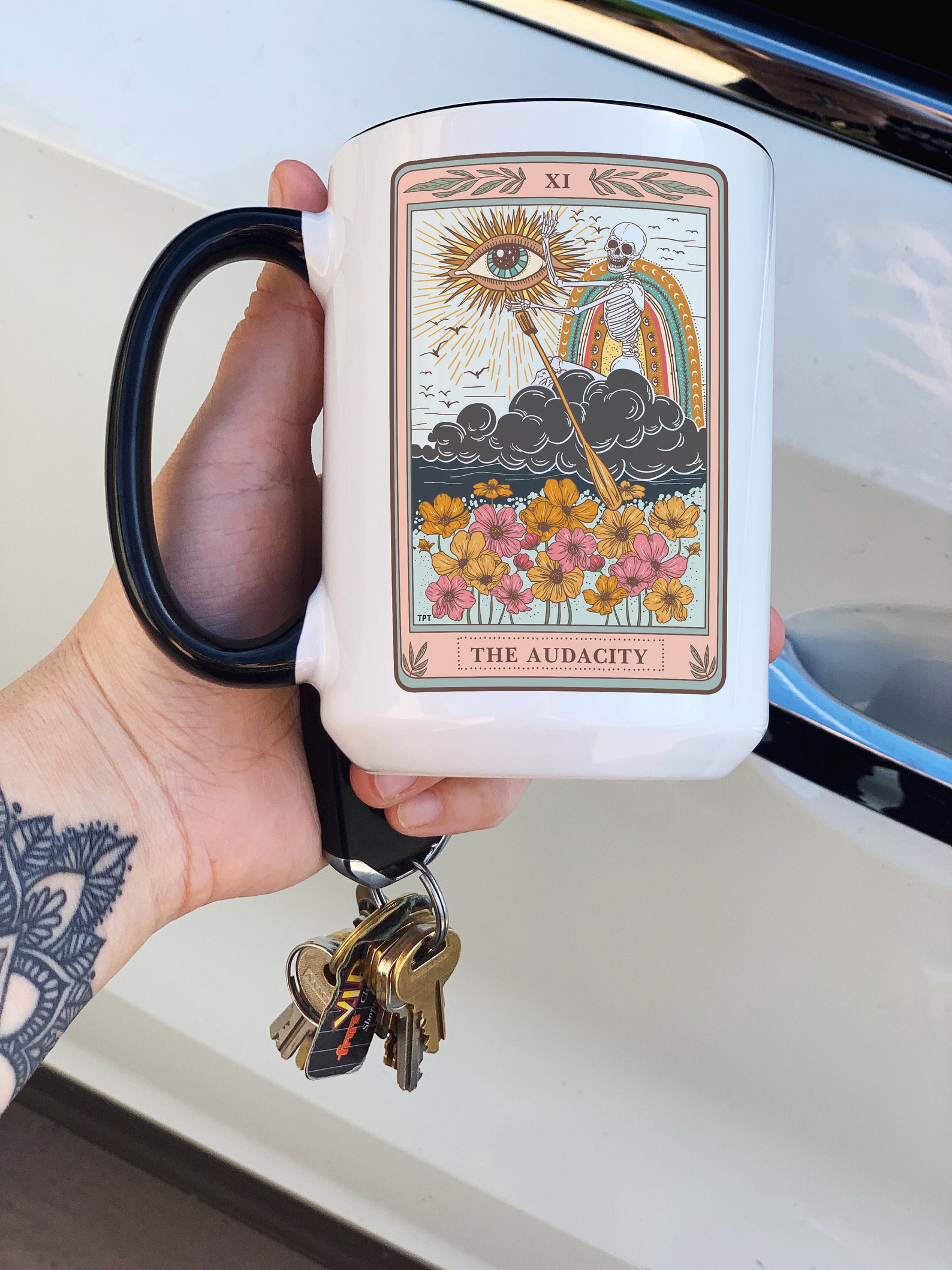 Audacity Tarot Card Mug Occult Skeleton Tarot Card Coffee | Etsy