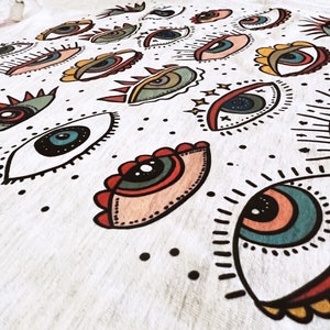 Evil Eye Pattern Pullover, Retro Evil Eye Sweatshirt, Third Eye Pattern ...