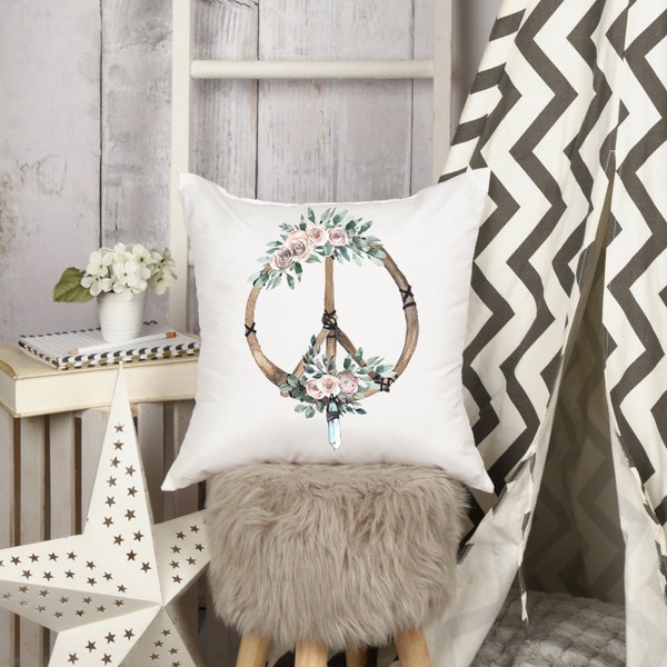 Floral Peace Sign - Etsy