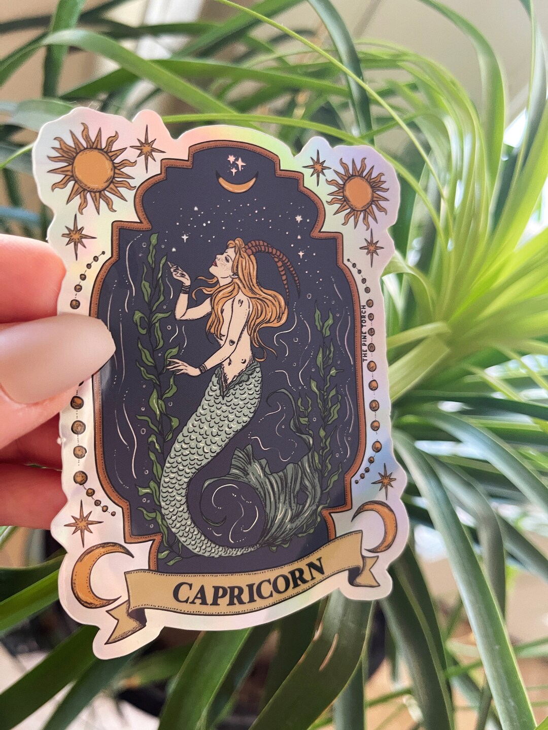 Capricorn Zodiac Holographic Sticker, Capricorn Zodiac Sticker ...